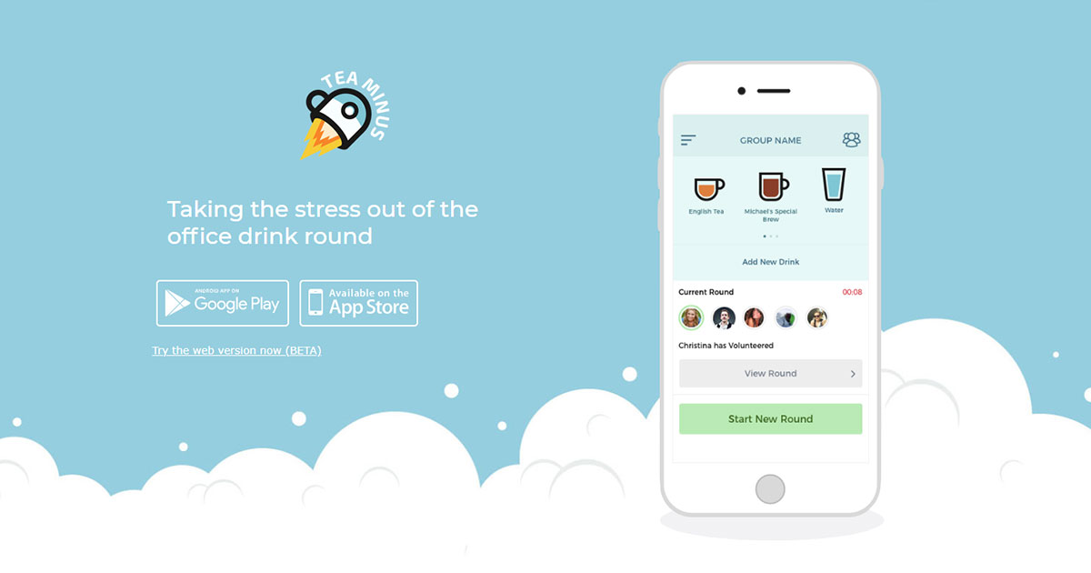 The Tea Minus App | Mobile app for the office drink round